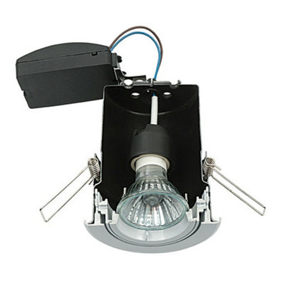 Fixed FIRE RATED GU10 Lamp Ceiling Down Light Nickel PUSH FIT FAST FIX ...