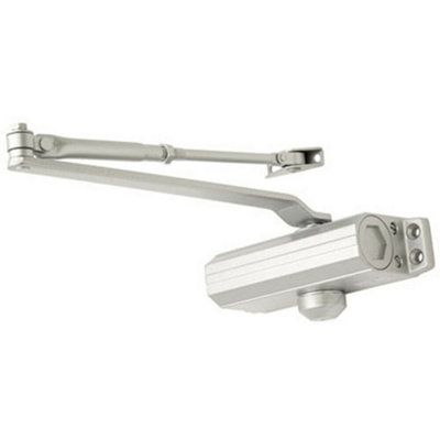 Fixed Power Overhead Door Closer 180 Degree Opening 60kg Doors Silver