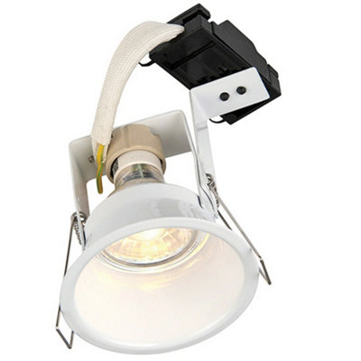 Fixed Round Recess Ceiling Down Light Gloss White Sunken Flush GU10 ...