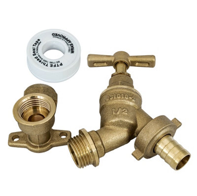 FixTheBog™1/2 inch bib tap with fixing kit and PTFE tape and ...