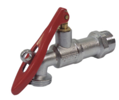 FixTheBog 1/2" Inlet x 3/4" Outlet Locking Hose Bibcock Chrome with red ...