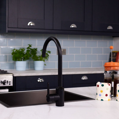 flöde Bryne Kitchen Mixer Tap Matt Black Finish
