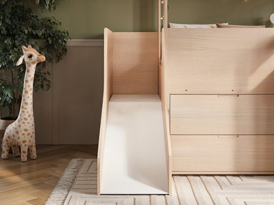 Flair Dreamland House Midsleeper with Slide and Storage Oak