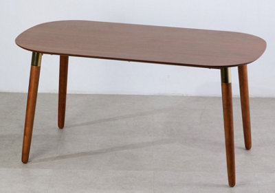 Flair Edelweiss Dining Table and Bench Set - Walnut and Brass