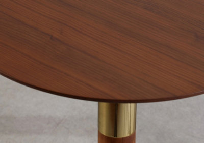 Flair Edelweiss Dining Table and Bench Set - Walnut and Brass