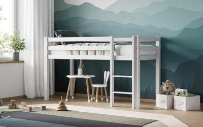Flair Elara Wooden Shorty Midsleeper 75x175cm White