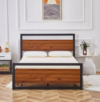 Flair Felix Wooden Metal Small Double Bed Frame - Black | DIY at B&Q