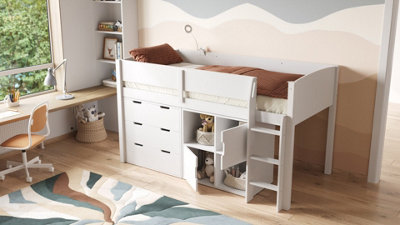 Flair Loop Mid Sleeper Bed Full Storage Set With 2 Doors