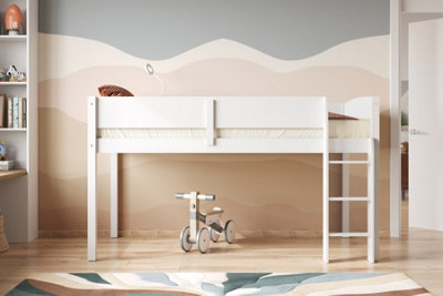 Flair Loop Wooden Midsleeper Cabin Bed - White