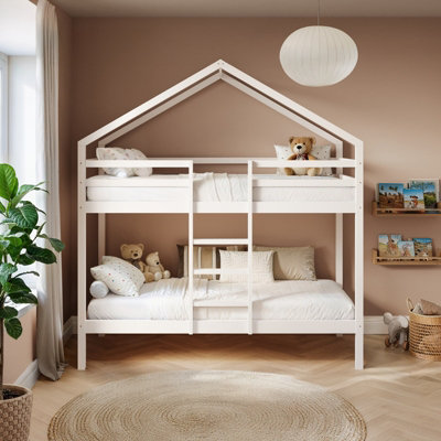 Flair Nest House Wooden Bunk Bed - White