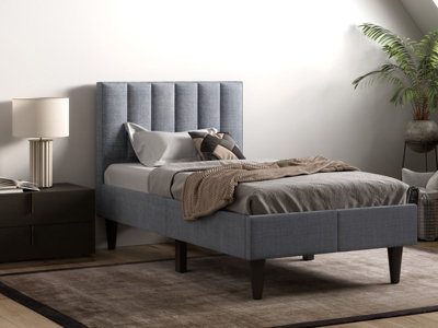 Flair Riverside Linen Fabric Single Bed - Grey
