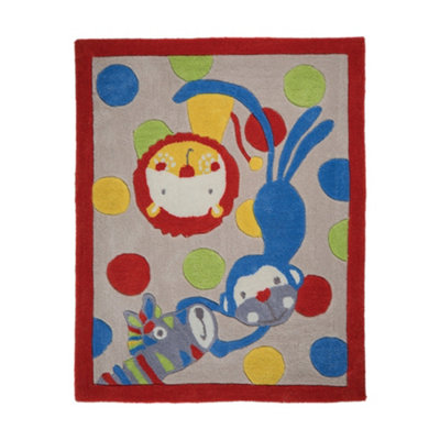 Flair Rugs Childrens/Kids Jungle Animal Design Floor Rug Multicoloured ...