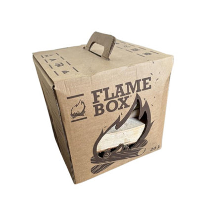 Flame Box with Kiln Dried Birch Firewood & Fire Starters