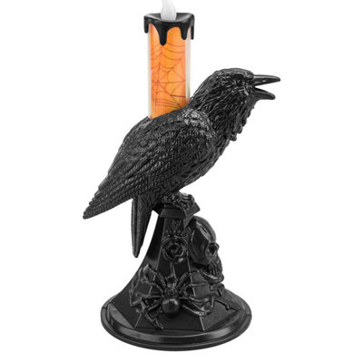 Flameless Halloween Crow Candle Halloween Party, Trick or Treat Orange