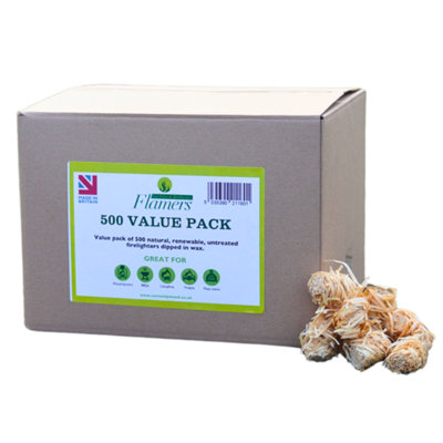 Flamers Natural Firelighters 500 Value pack