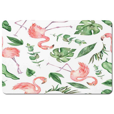 Flamingo & Leaves Placemat Set / Default Title