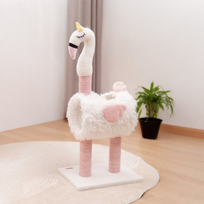 Flamingo-Shaped Cat Scratching Board, Cat Bed, Multifunctional, with ...