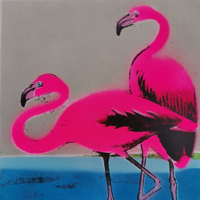 FLAMINGOES 29 X 42 X 0 CM (11.4 X 16.5 X 0 INCHES)