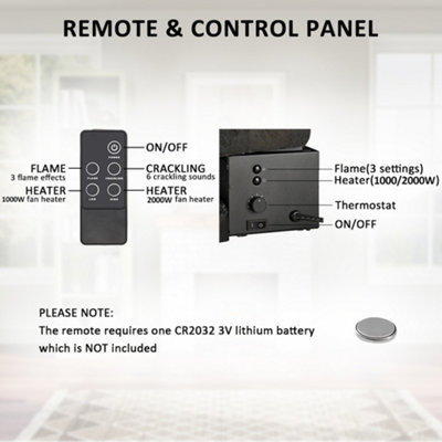 FLAMME 23" Portable Basket Electric Fire 1kW 2kW Heater White Birch Log ...