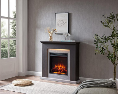 FLAMME 35" Stratford Fireplace with surround 2kW Fireplace Heater ...