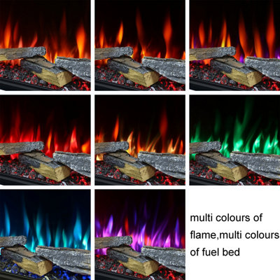 FLAMME 59" Knighton 3-Sided Electric Media Wall Fire Multiple Flame ...