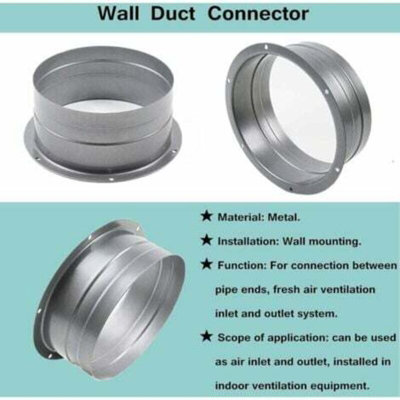Flange Wall Mounting Flange Exhaust Duct Adapter Connector For Flexible ...