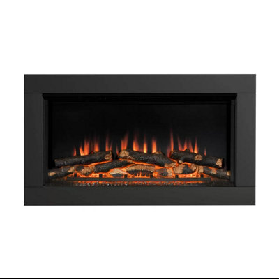 Flare Avella Wall Mounted Inset Electric Fire - Black, 2kW Heater ...
