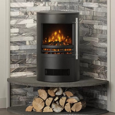 Flare Tunstall Electric Cylinder Stove Black, 2kW Heater, Realistic ...