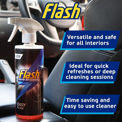 FLASH All-Purpose Car Interior Cleaner Spray Safe for All Surfaces 6x500ml