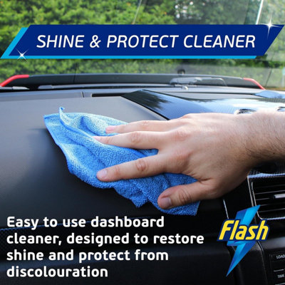 FLASH Car Dashboard & Cockpit Cleaner Interior Plastic Shine Spray 2x500ml