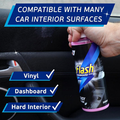 FLASH Car Dashboard & Cockpit Cleaner Interior Plastic Shine Spray 6x500ml