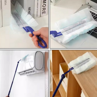 Flash Dust Magnet Fluffy Duster Refills KIT with Short Long HANDLE & 32 ...