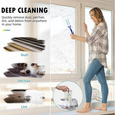 Flash Dust Magnet Fluffy Duster Refills KIT with Short Long HANDLE & 32 ...