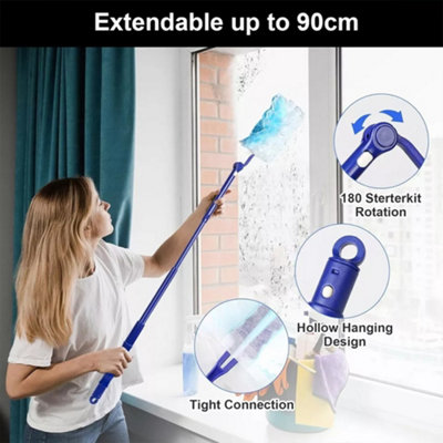 Flash Dust Magnet Fluffy Duster Refills KIT with Short Long HANDLE & 32 ...