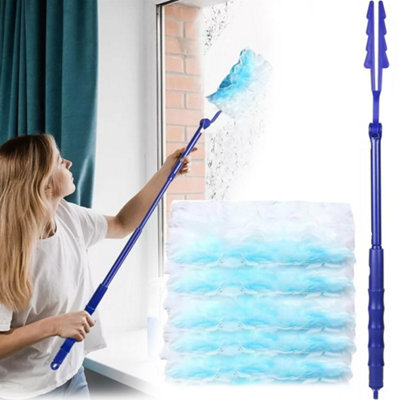 Flash Dust Magnet Fluffy Duster Refills KIT with Short Long HANDLE & 32 ...