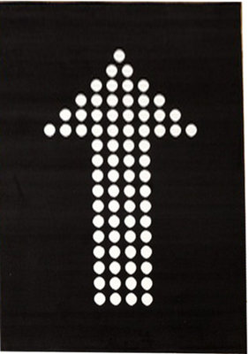 Flash Modern Rug with Arrow Pattern-Black & White