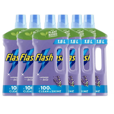 Flash Multipurpose Floor Liquid Cleaner Lavender 1.5 Ltr 6 Pack Bulk Buy