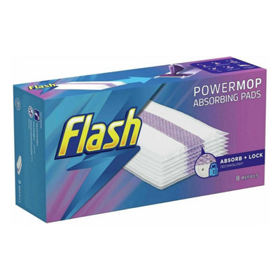 Flash Powermop Pads Refills - Pack of 8 - Absorbent Multi-Surface ...