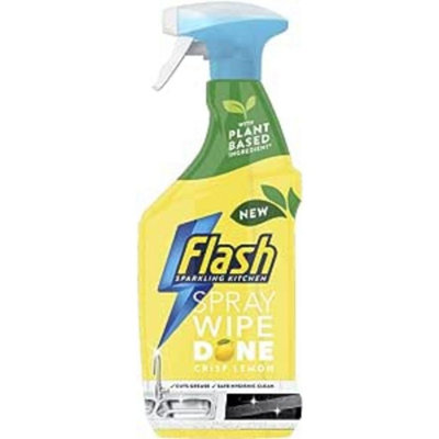 Flash Spray Wipe Done Kitchen Crisp Lemon 800ml (Pack of 12)