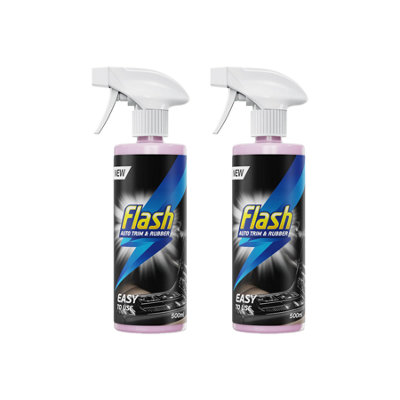 FLASH Trim & Rubber Care Dashboard Bumper Protector & Cleaner Spray 2x500ml