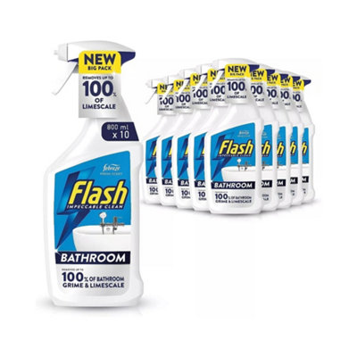 Flash with Febreze Fresh Scent Bathroom Cleaner Spray 800ml - Pack of 10