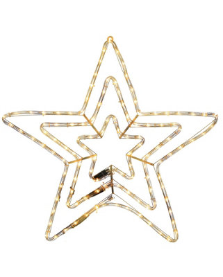 Flashing Star Rope Light Silhouette Warm White 72cm