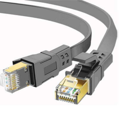 FLAT 10m CAT8 SSTP Shielded 2000MHz 40Gbps High Speed Ethernet Cable ...