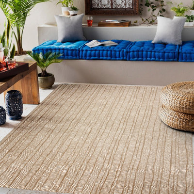 FLAT 48964265 Sisal carpet Chevron - natural beige straw color, string ...