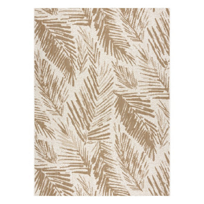 FLAT 48977256 Sisal carpet Palm leaves - natural beige straw color ...