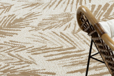 FLAT 48977256 Sisal carpet Palm leaves - natural beige straw color ...