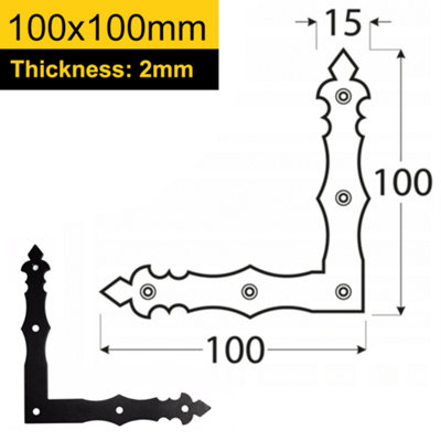 Flat Black Decorative Flat Right Angle Bracket - L Shape Corner Brace ...