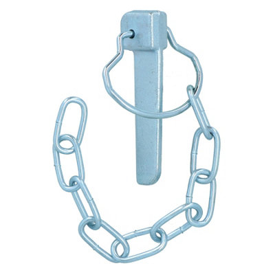 Flat Cotter Spring Ring / Linch Pin and Chain PAIR Zinc Plated