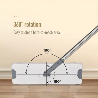 Flat Floor Mop and Bucket Set Easy Squeeze Microfibre Mop with 360 ...