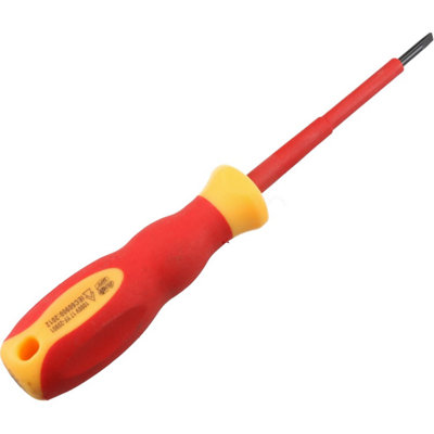 Flat Headed Slotted 3mm x 80mm VDE Insulated Electrical Screwdriver ...